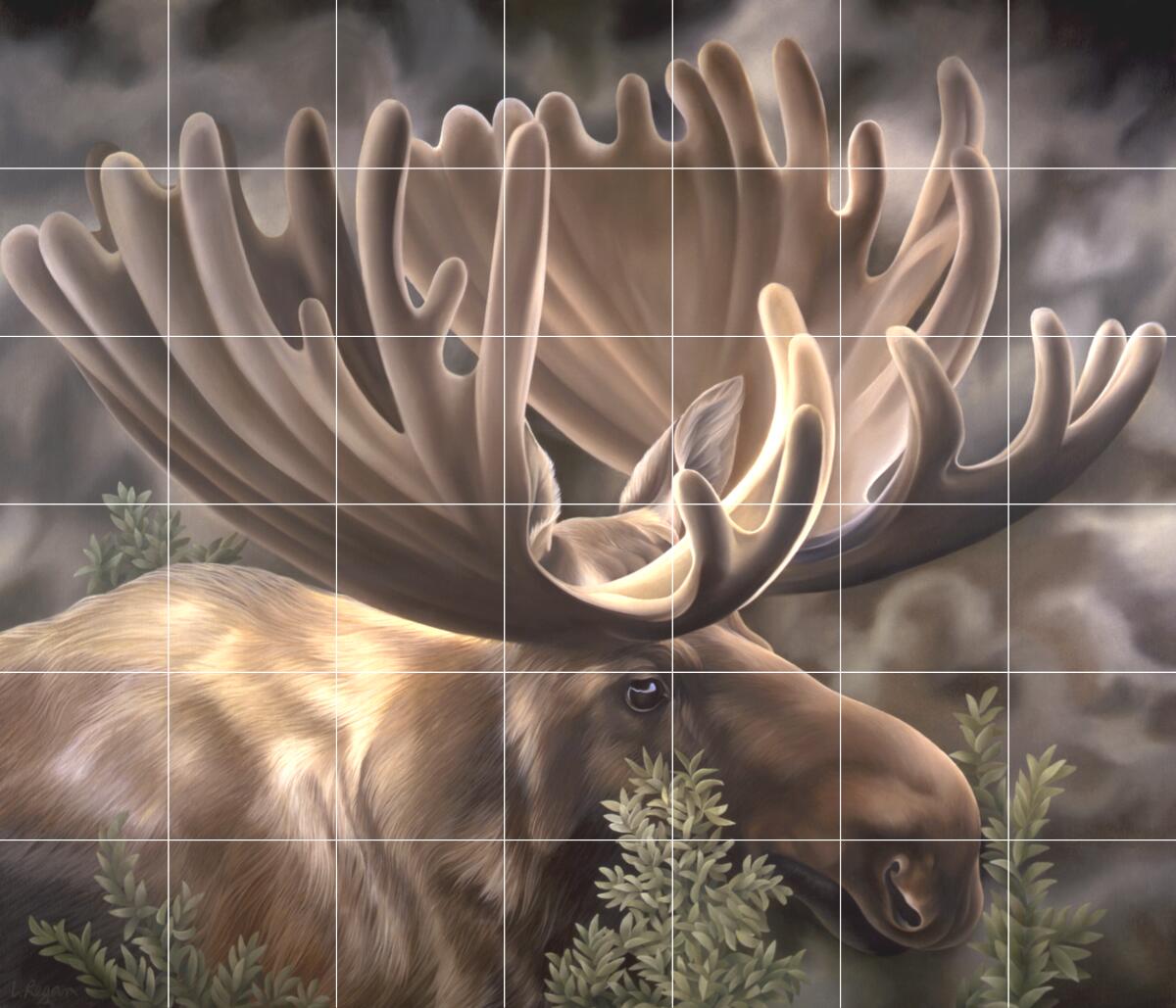 Ceramic Backsplash Tile Mural Deer Elk Kitchen/Bathroom - Moose ...