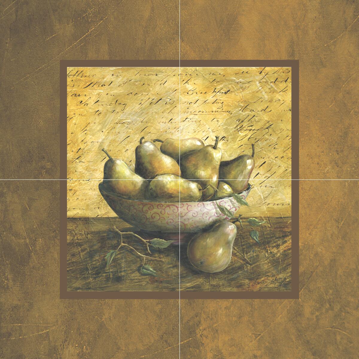 Ceramic Backsplash Tile Mural Fruit Kitchen/Bathroom - Pears 1 - Lori ...