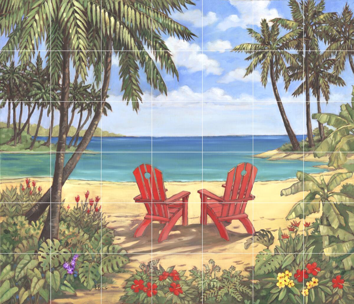 Ceramic Backsplash Tile Mural Beach Scene Seaside Ocean - Discovery Bay ...