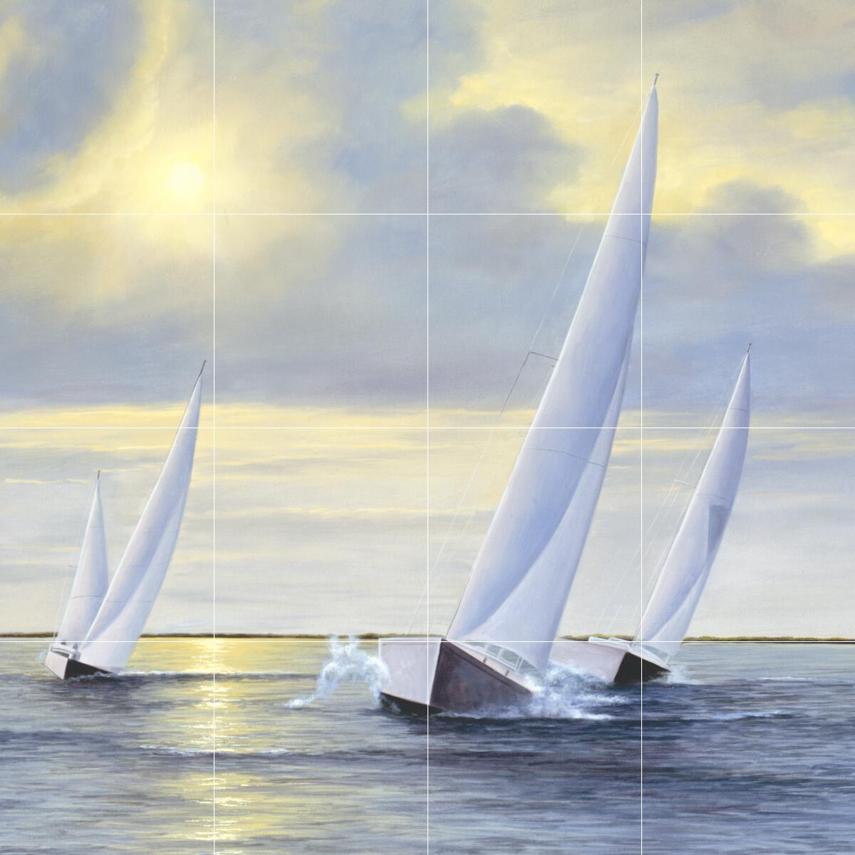 Ceramic Backsplash Tile Mural Nautical Sailing Ship - Sailing to ...