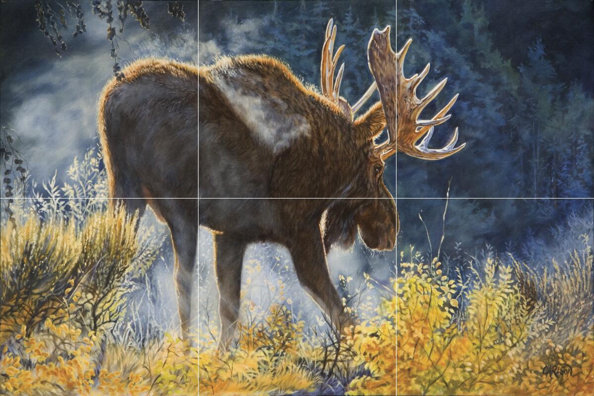 Ceramic Backsplash Tile Mural Deer Elk Wildlife Kitchen/Bathroom ...