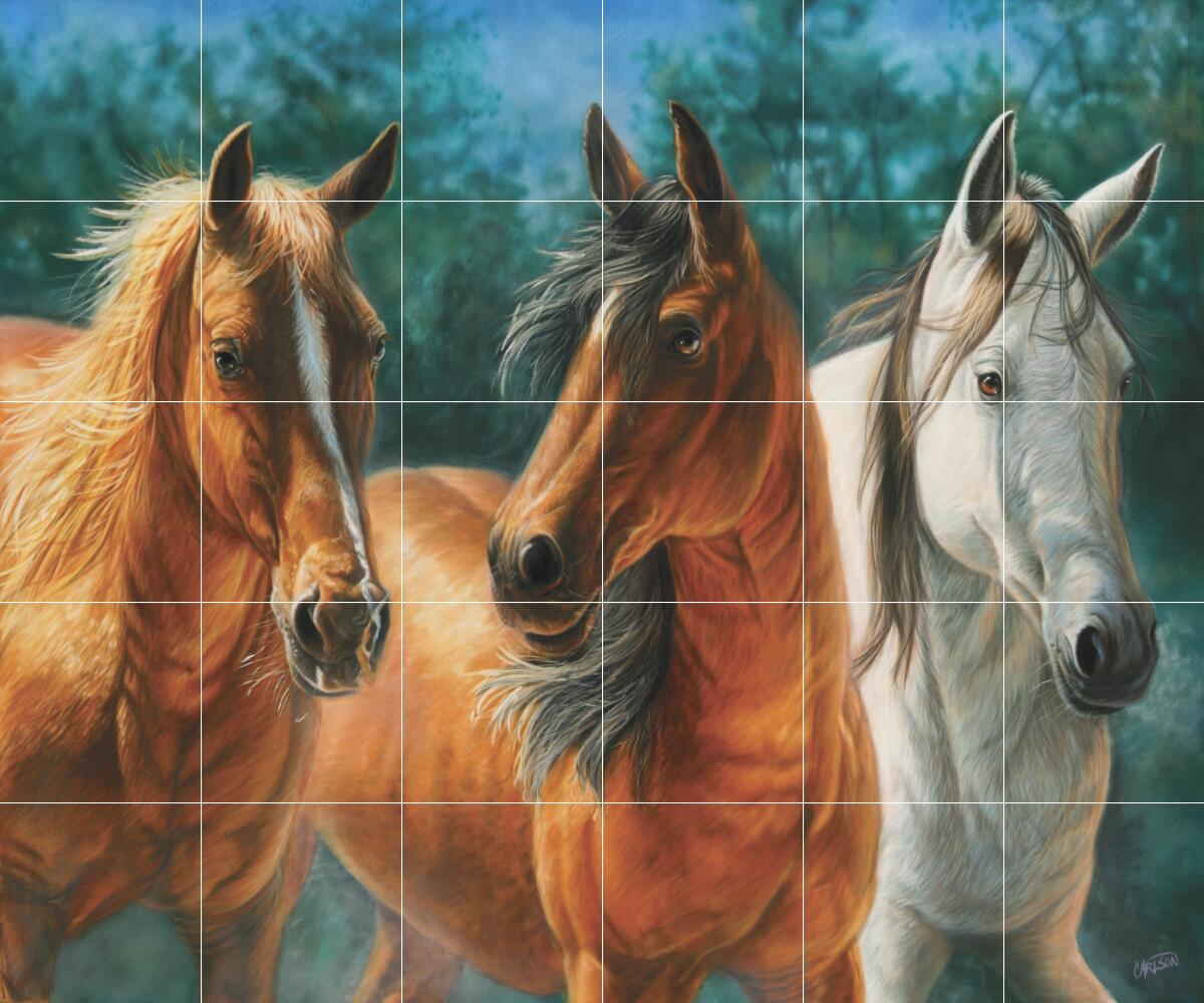 Ceramic Backsplash Tile Mural Horse Kitchen/Bathroom - Trio - Cory ...