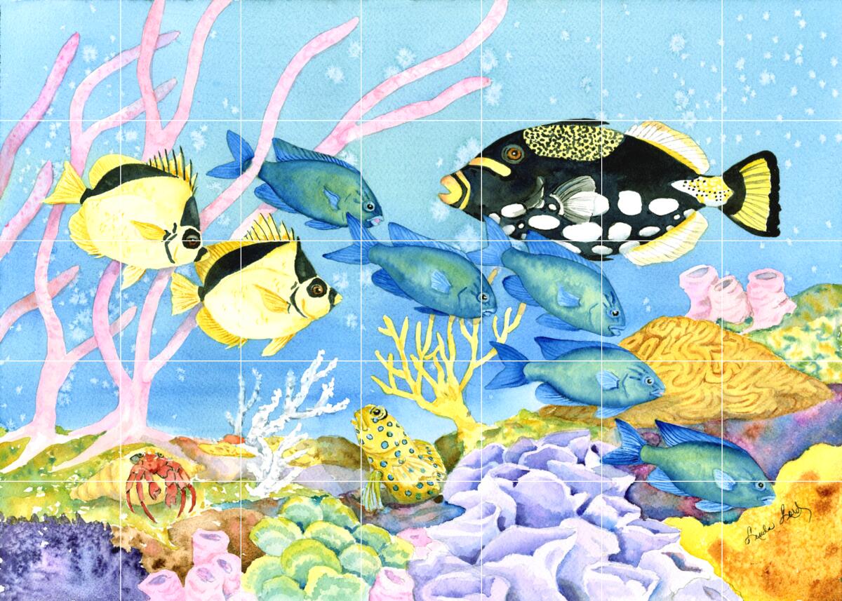 Ceramic Backsplash Tile Mural Fishing Saltwater Fish - Clown and ...