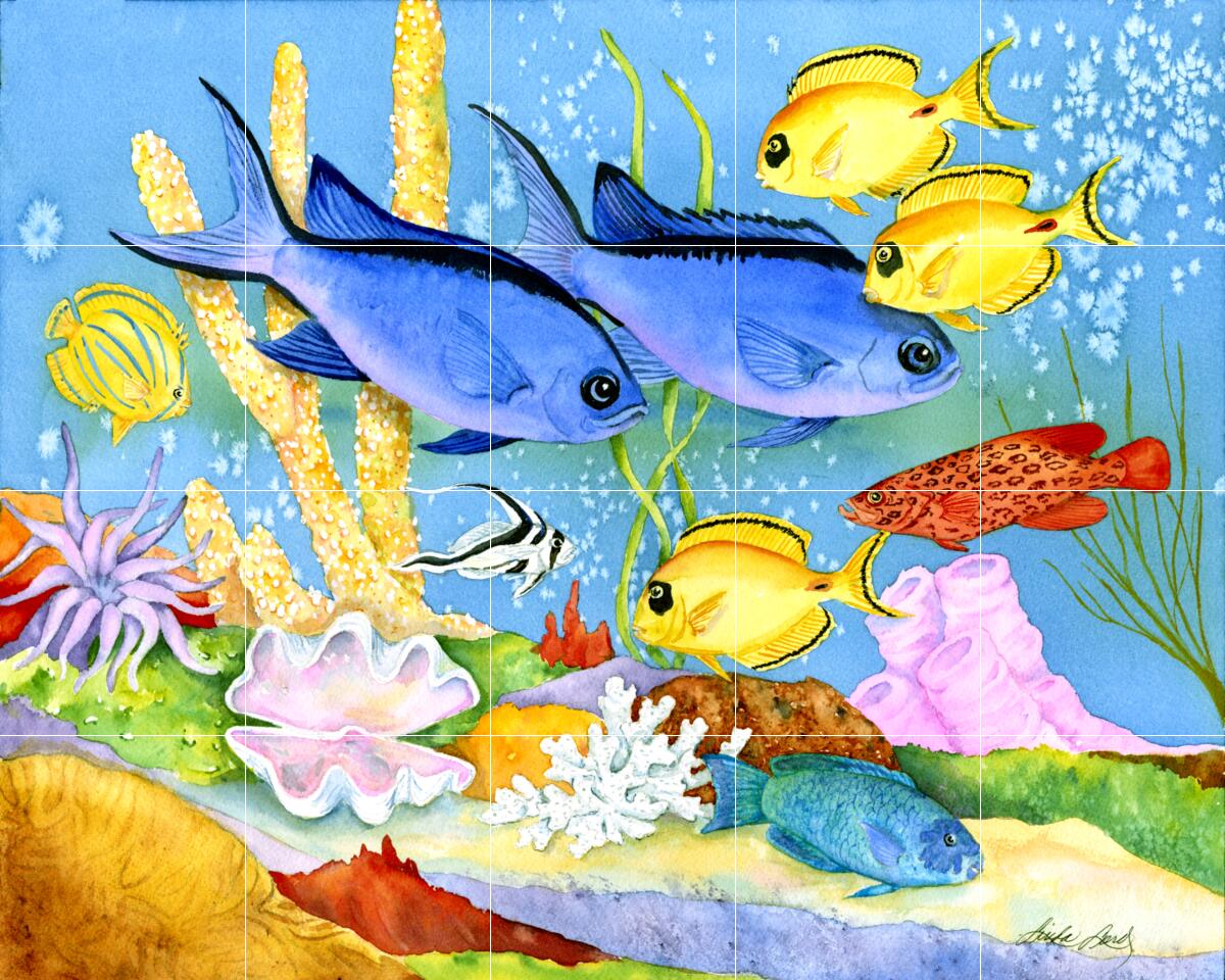 Ceramic Backsplash Tile Mural Fishing Kitchen/Bathroom/Shower - Creole ...
