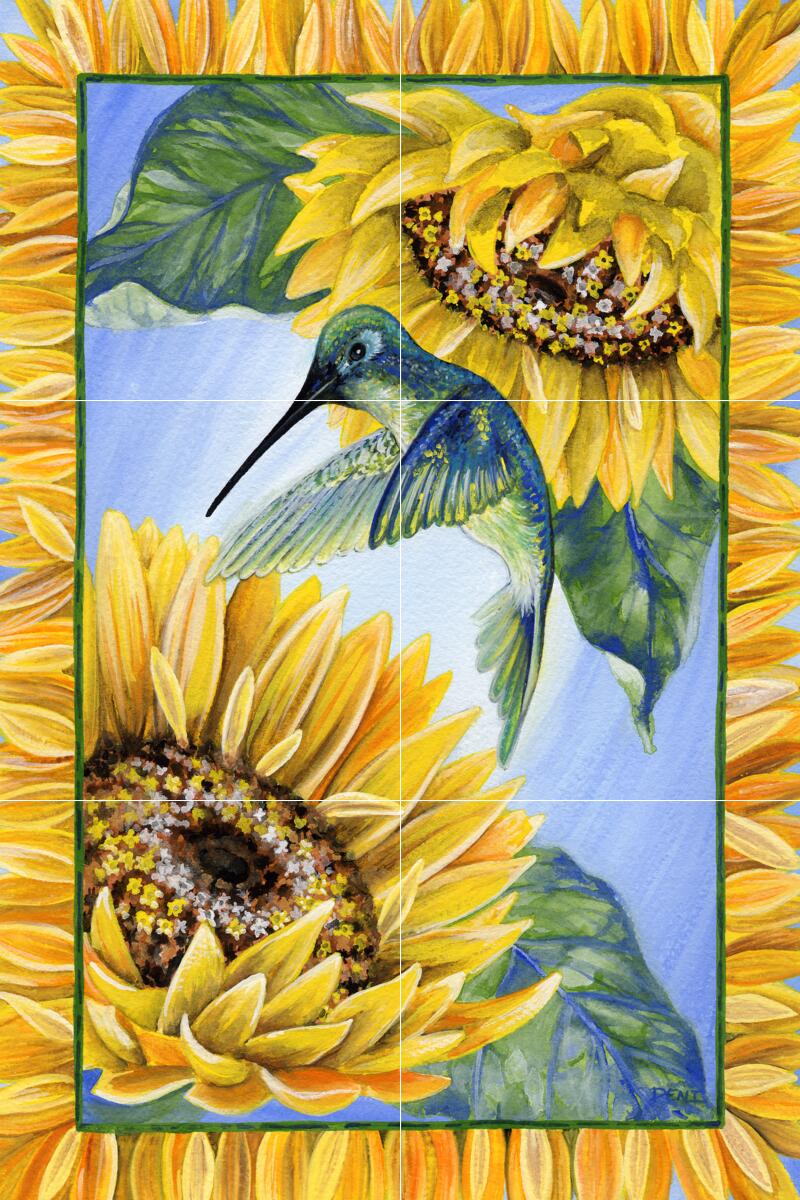 Ceramic Backsplash Tile Mural Hummingbird Kitchen/Bathroom - Summers ...
