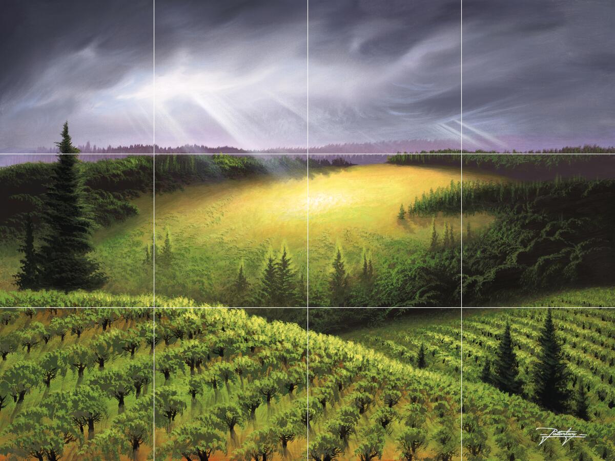 Ceramic Backsplash Tile Mural Tuscany Scene - The Vineyard Meadow | eBay