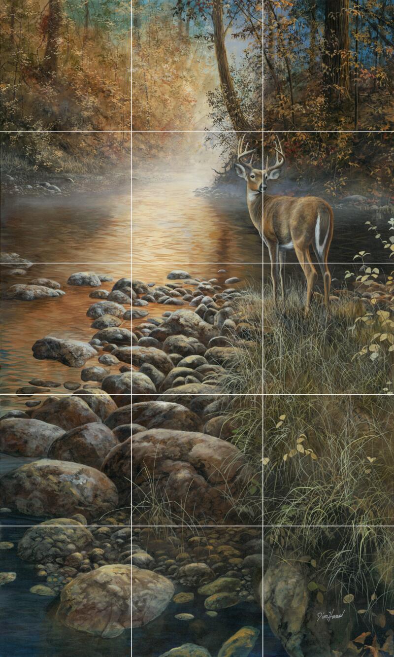 Ceramic Backsplash Tile Mural Deer Elk Kitchen/Bathroom - Beside Still ...