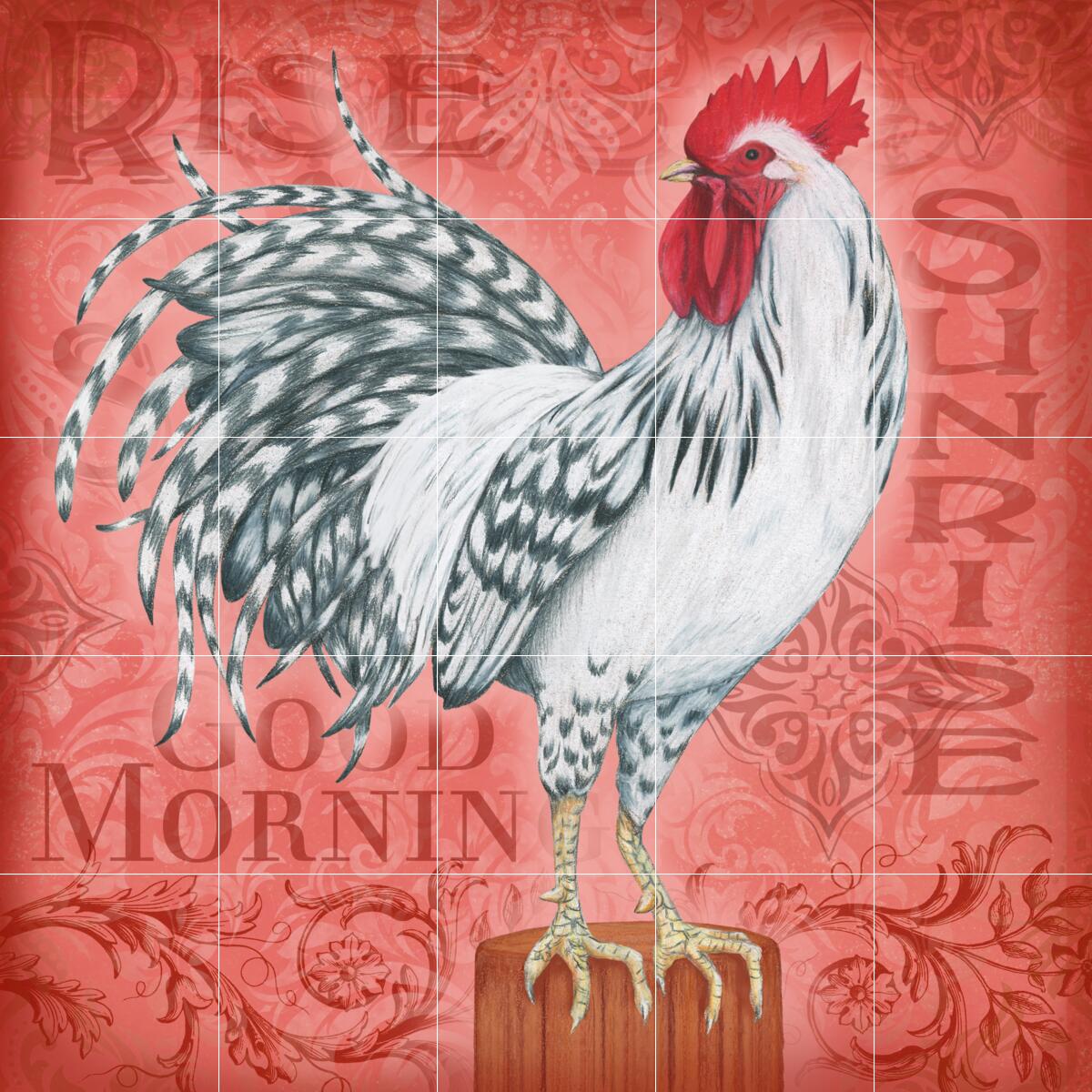 Ceramic Backsplash Tile Mural Rooster Kitchen/Bathroom - Roosters at ...