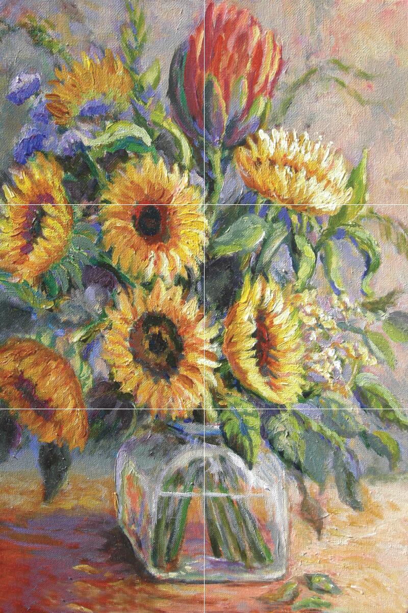 Ceramic Backsplash Tile Mural Floral Flower Kitchen/Bathroom - Summer ...
