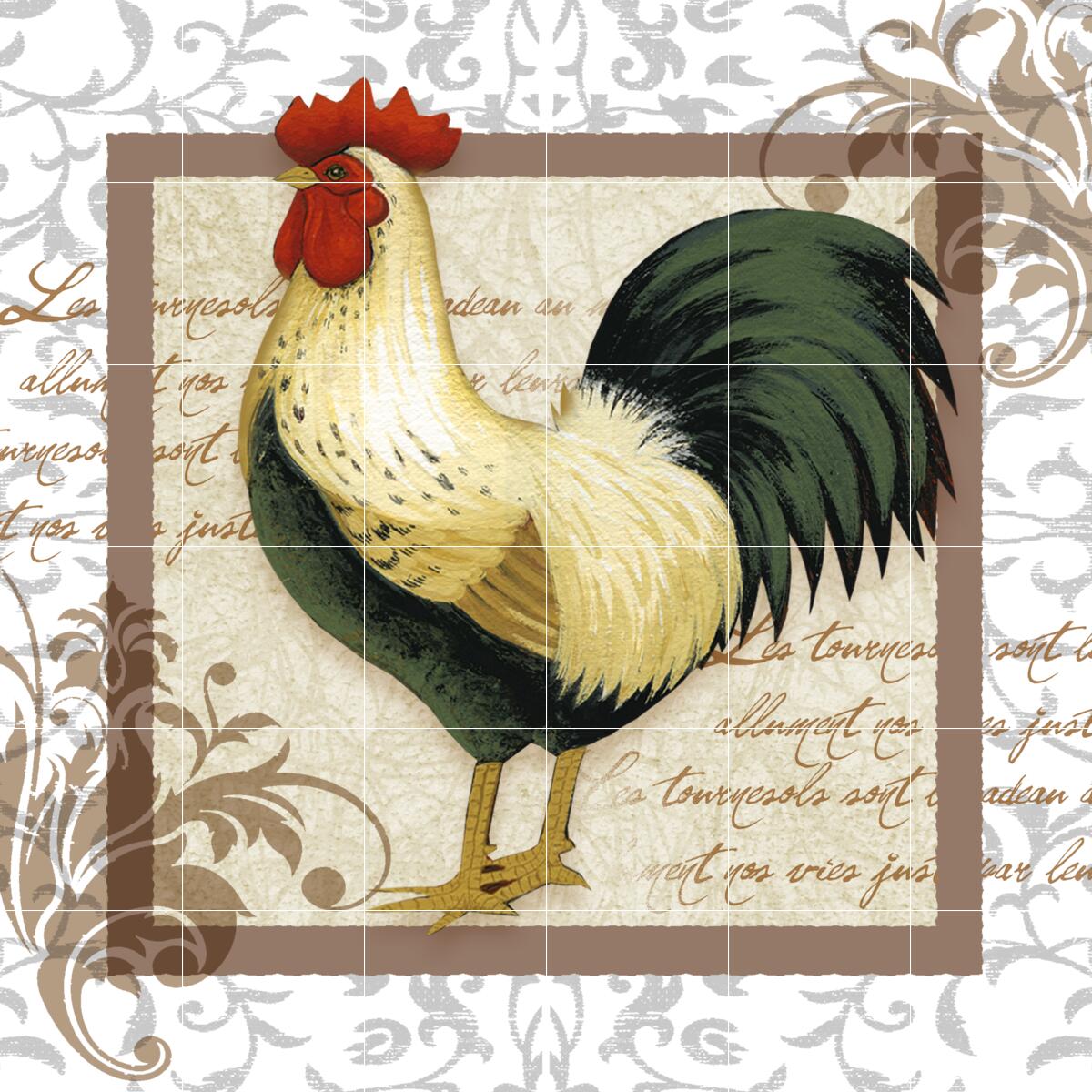 Ceramic Backsplash Tile Mural Rooster Kitchen/Bathroom - Elegant ...