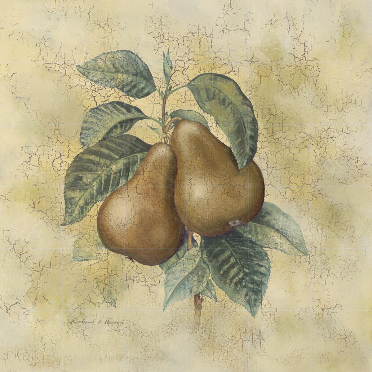 Ceramic Backsplash Tile Mural Kitchen Kitchen - Pears 2 - Richard ...