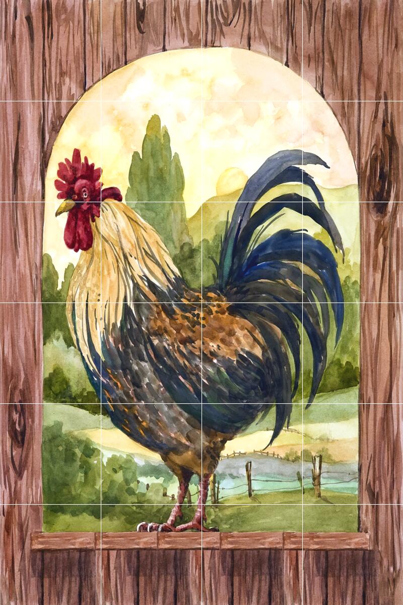Ceramic Backsplash Tile Mural Farm Animal Kitchen/Bathroom - Barnyard ...