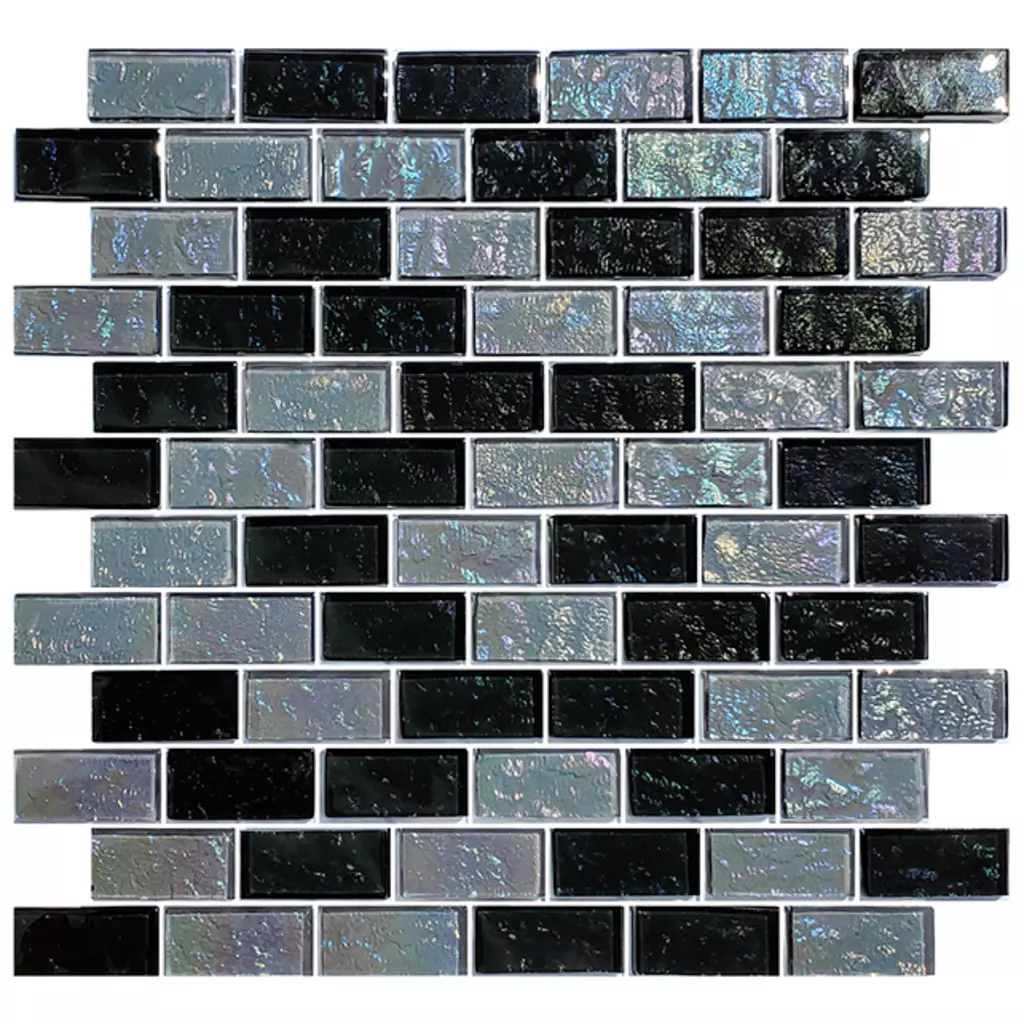 Slate 1" x 2", GG82348K9, Swimming Pool Glass Tile Blends