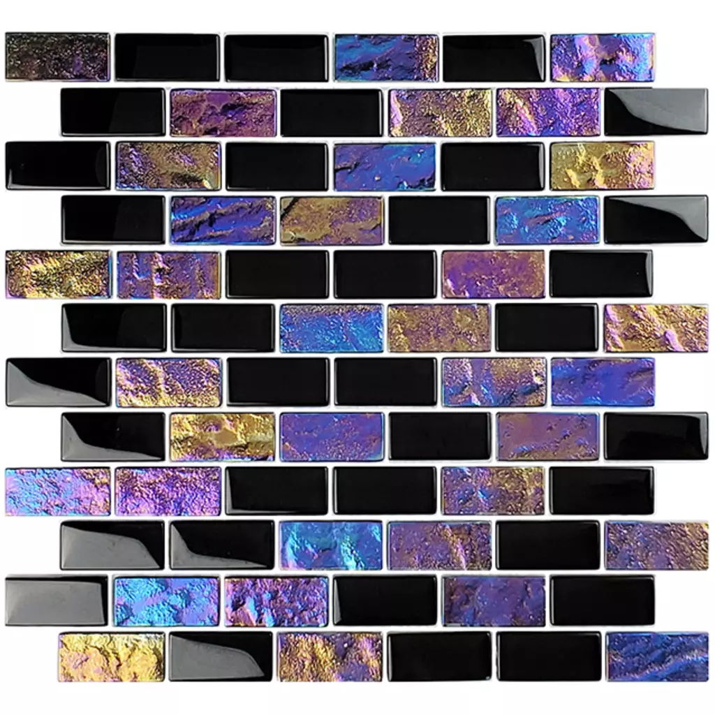 Black 1" x 2", GT82348K5, Swimming Pool Glass Tile Blends