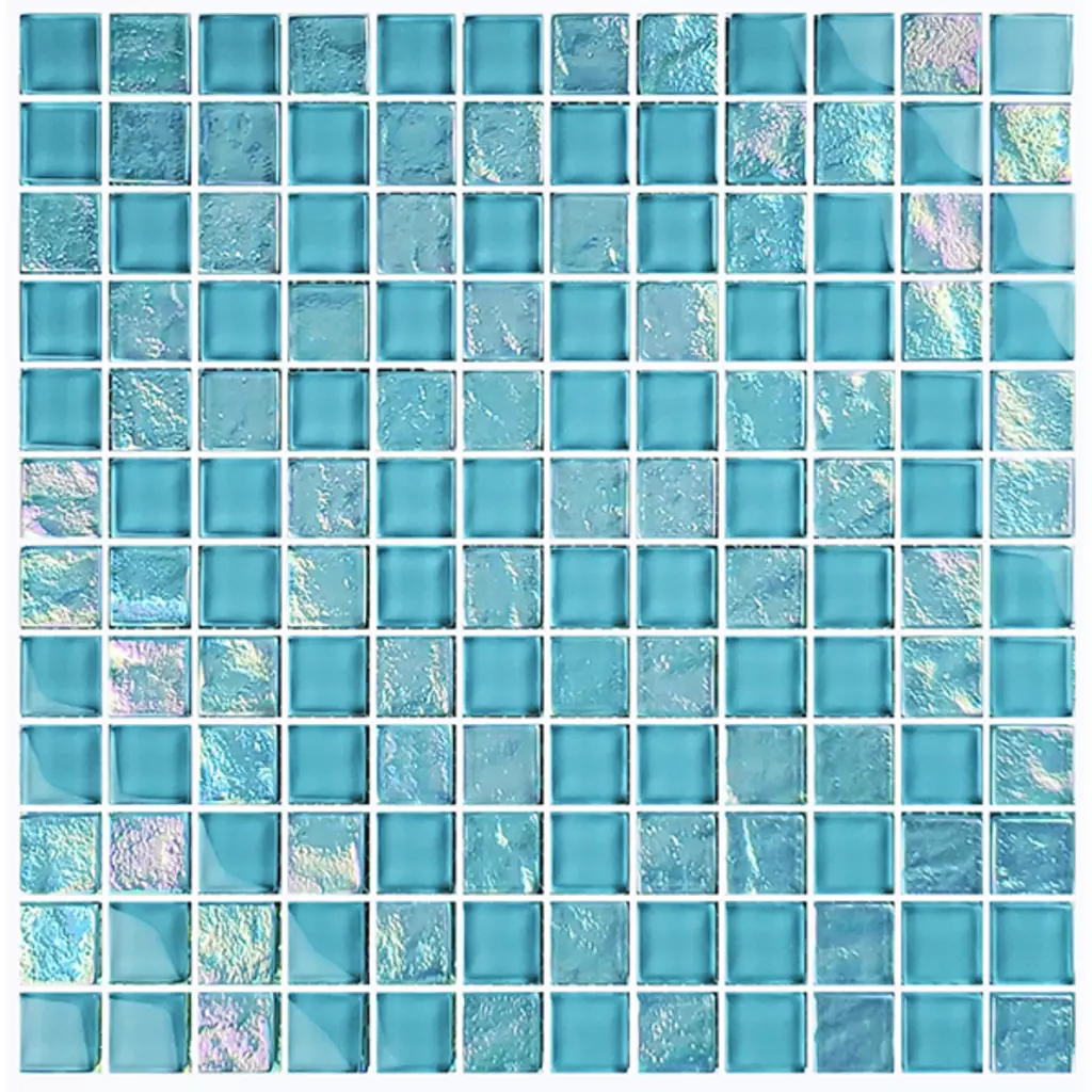 Turquoise 1" x 1", GT82323T4, Swimming Pool Glass Tile Blends