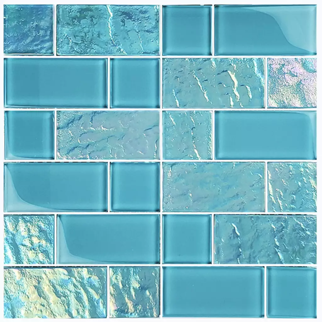 Turquoise Mix "mixed", GT8M4896T4, Swimming Pool Glass Tile Blends