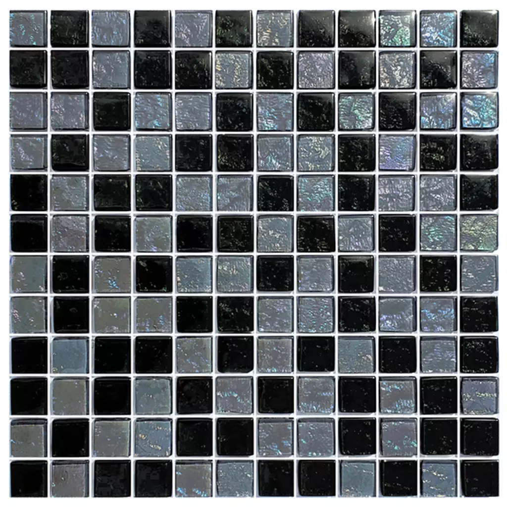 GS-Slate 1" x 1", GG82323K9, Swimming Pool Glass Tile Blends