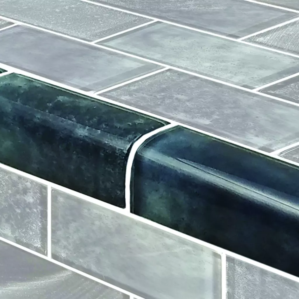 SS-Trim Stratus Gray, TRIM-GS84896B2, Swimming Pool Glass Tile Blends