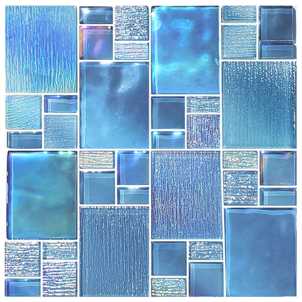 AVS-Blue - Mixed, AV8MXB22, Swimming Pool Glass Tile Blends